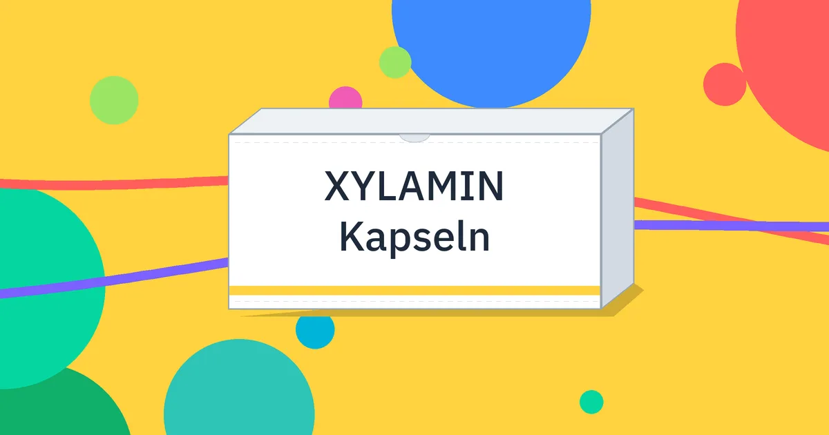 Symbolbild: Packung mit der Aufschrift XYLAMIN Kapseln (PZN 07125319) – Verfügbarkeit und Bezug in Apotheken in Frankfurt am Main
