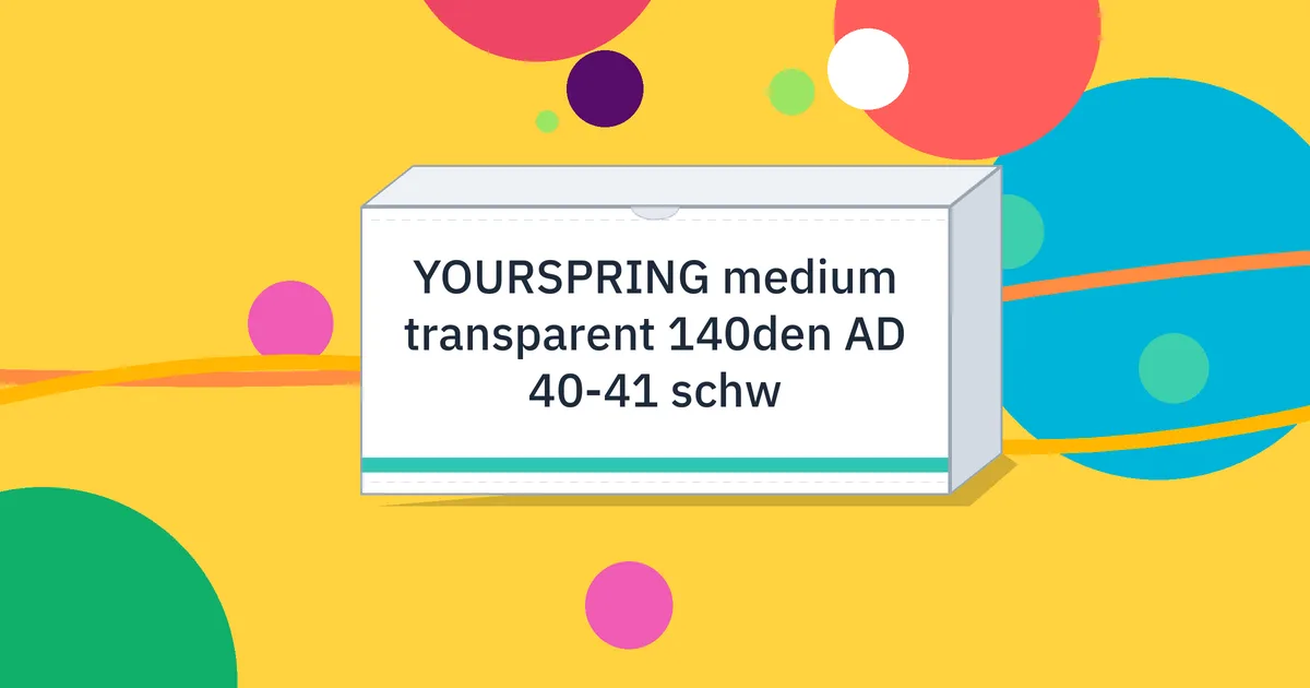 Symbolbild: Packung mit der Aufschrift YOURSPRING medium transparent 140den AD 40-41 schw (PZN 18056863) – Verfügbarkeit und Bezug in Apotheken in Frankfurt am Main