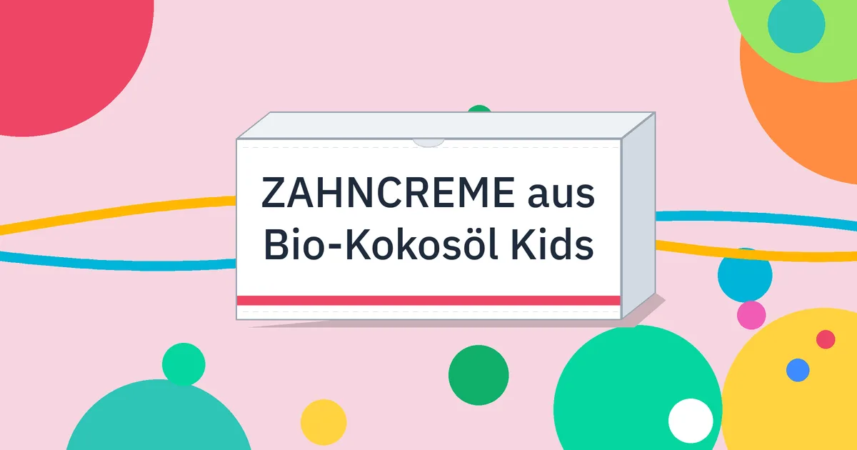 Symbolbild: Packung mit der Aufschrift ZAHNCREME aus Bio-Kokosöl Kids (PZN 16829901) – Verfügbarkeit und Bezug in Apotheken in Frankfurt am Main