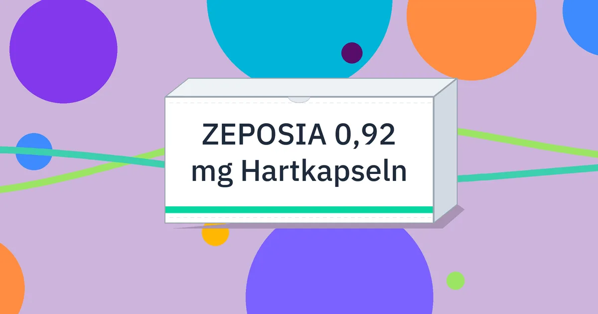 Symbolbild: Packung mit der Aufschrift ZEPOSIA 0,92 mg Hartkapseln (PZN 17586286) – Verfügbarkeit und Bezug in Apotheken in Frankfurt am Main