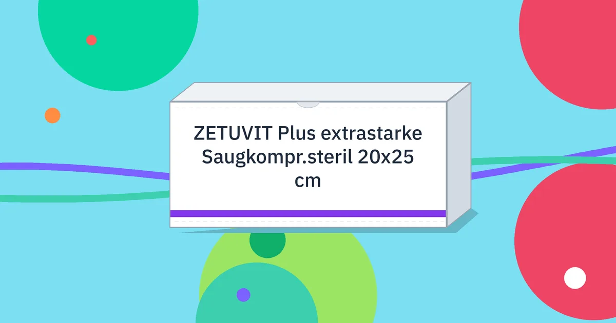 Symbolbild: Packung mit der Aufschrift ZETUVIT Plus extrastarke Saugkompr.steril 20x25 cm (PZN 16205508) – Verfügbarkeit und Bezug in Apotheken in Frankfurt am Main