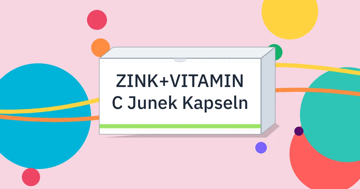 Symbolbild: Packung mit der Aufschrift ZINK+VITAMIN C Junek Kapseln (PZN 10053546) – Verfügbarkeit und Bezug in Apotheken in Frankfurt am Main