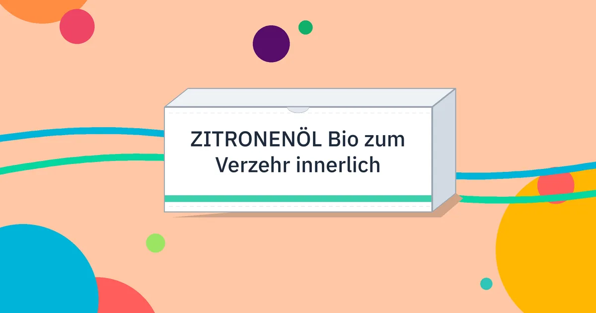 Symbolbild: Packung mit der Aufschrift ZITRONENÖL Bio zum Verzehr innerlich (PZN 19365997) – Verfügbarkeit und Bezug in Apotheken in Frankfurt am Main