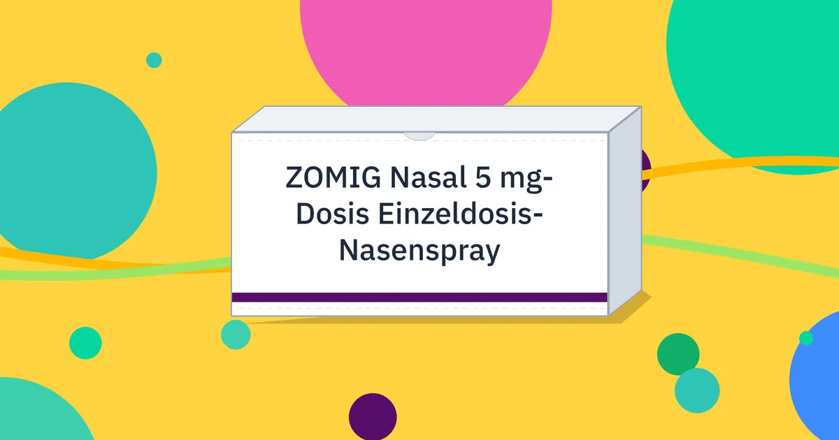 Symbolbild: Packung mit der Aufschrift ZOMIG Nasal 5 mg-Dosis Einzeldosis-Nasenspray (PZN 13600032) – Verfügbarkeit und Bezug in Apotheken in Frankfurt am Main
