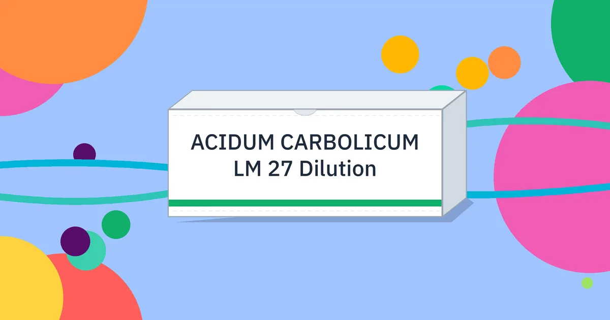 Symbolbild: Packung mit der Aufschrift ACIDUM CARBOLICUM LM 27 Dilution (PZN 13272007) – Verfügbarkeit und Bezug in Apotheken in Frankfurt am Main