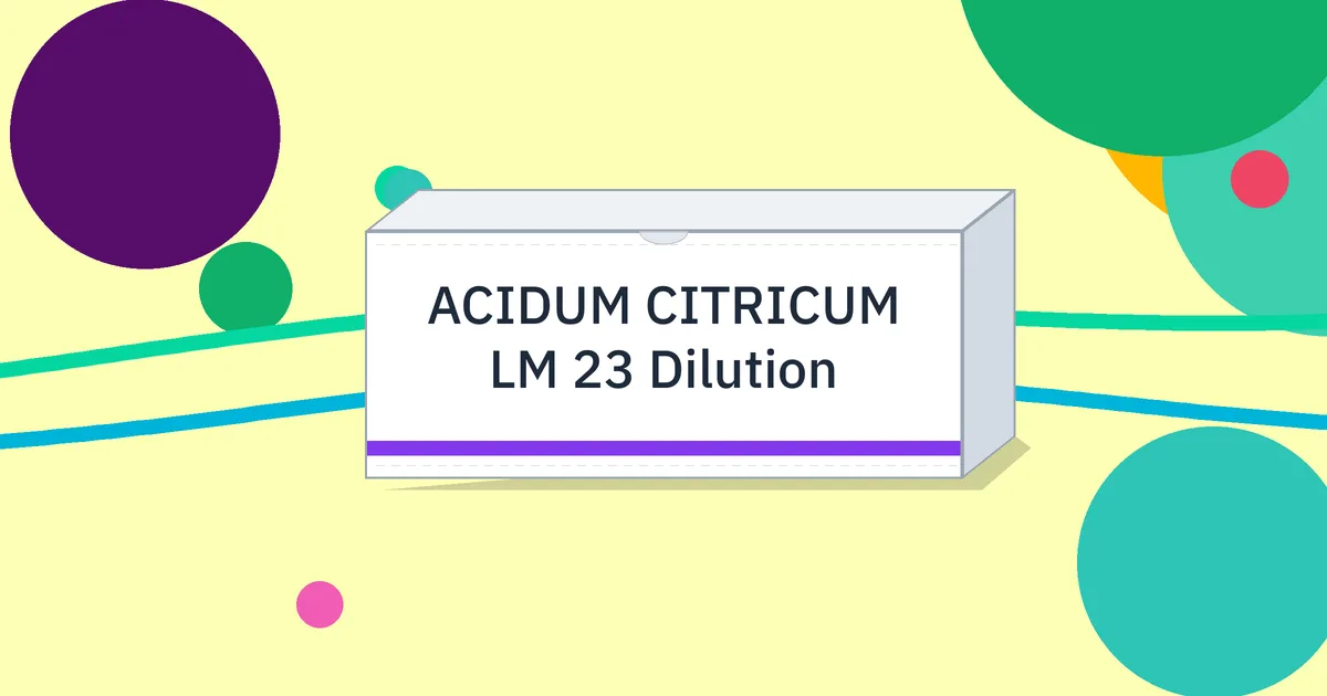 Symbolbild: Packung mit der Aufschrift ACIDUM CITRICUM LM 23 Dilution (PZN 13273857) – Verfügbarkeit und Bezug in Apotheken in Frankfurt am Main