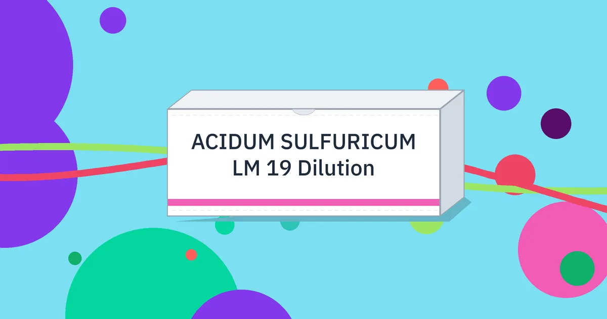Symbolbild: Packung mit der Aufschrift ACIDUM SULFURICUM LM 19 Dilution (PZN 12754112) – Verfügbarkeit und Bezug in Apotheken in Frankfurt am Main
