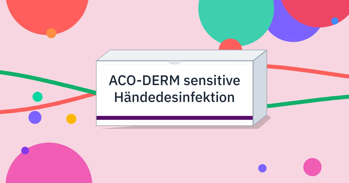 Symbolbild: Packung mit der Aufschrift ACO-DERM sensitive Händedesinfektion (PZN 17586151) – Verfügbarkeit und Bezug in Apotheken in Frankfurt am Main