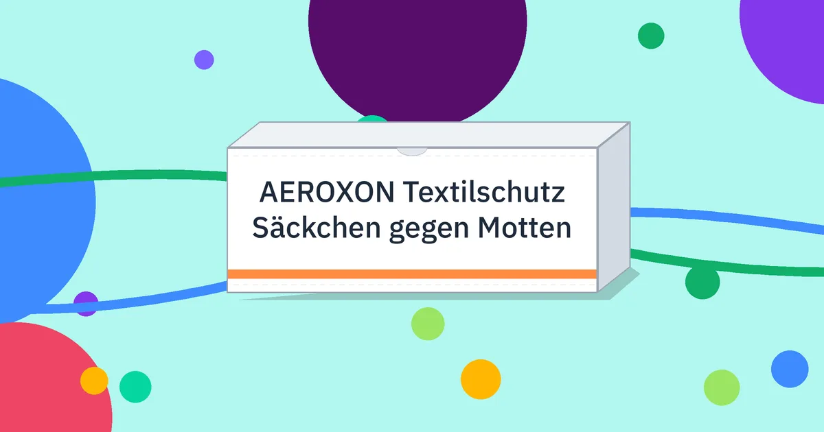 Symbolbild: Packung mit der Aufschrift AEROXON Textilschutz Säckchen gegen Motten (PZN 10012033) – Verfügbarkeit und Bezug in Apotheken in Frankfurt am Main