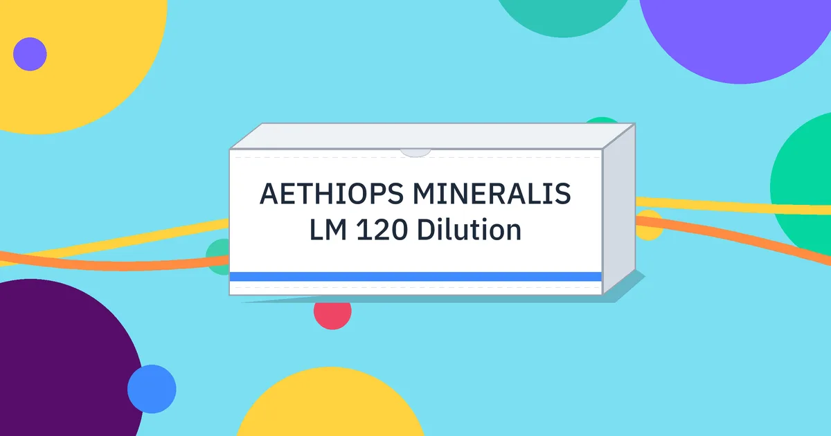 Symbolbild: Packung mit der Aufschrift AETHIOPS MINERALIS LM 120 Dilution (PZN 13302599) – Verfügbarkeit und Bezug in Apotheken in Frankfurt am Main