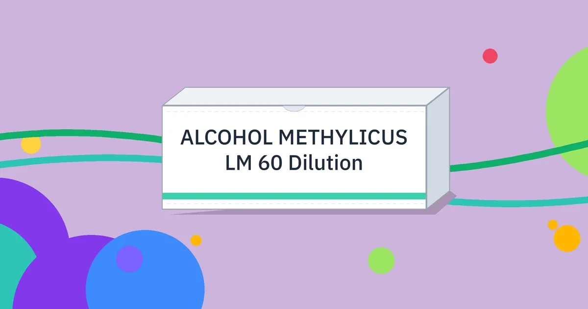 Symbolbild: Packung mit der Aufschrift ALCOHOL METHYLICUS LM 60 Dilution (PZN 13309489) – Verfügbarkeit und Bezug in Apotheken in Frankfurt am Main