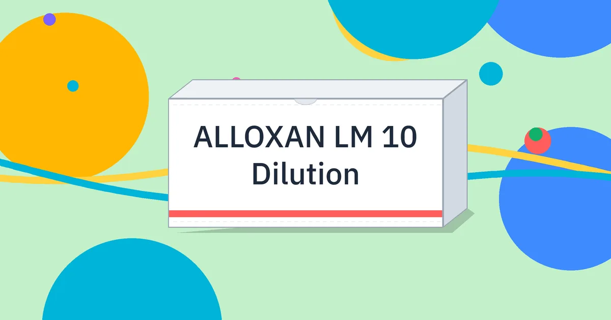 Symbolbild: Packung mit der Aufschrift ALLOXAN LM 10 Dilution (PZN 13311983) – Verfügbarkeit und Bezug in Apotheken in Frankfurt am Main