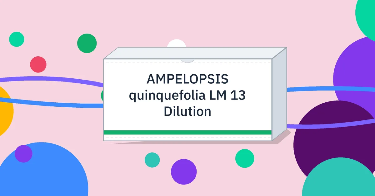 Symbolbild: Packung mit der Aufschrift AMPELOPSIS quinquefolia LM 13 Dilution (PZN 13325100) – Verfügbarkeit und Bezug in Apotheken in Frankfurt am Main