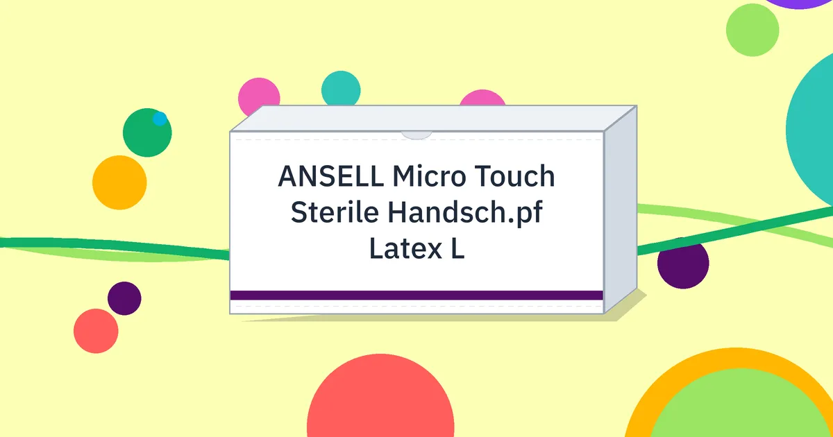 Symbolbild: Packung mit der Aufschrift ANSELL Micro Touch Sterile Handsch.pf Latex L (PZN 07667701) – Verfügbarkeit und Bezug in Apotheken in Frankfurt am Main