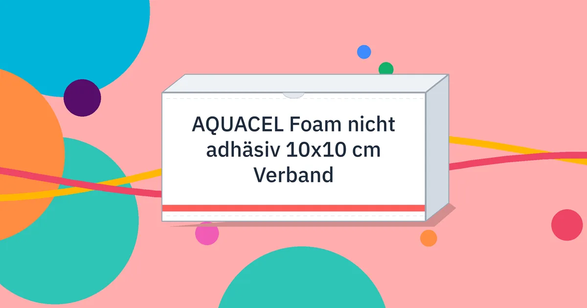 Symbolbild: Packung mit der Aufschrift AQUACEL Foam nicht adhäsiv 10x10 cm Verband (PZN 19347947) – Verfügbarkeit und Bezug in Apotheken in Frankfurt am Main