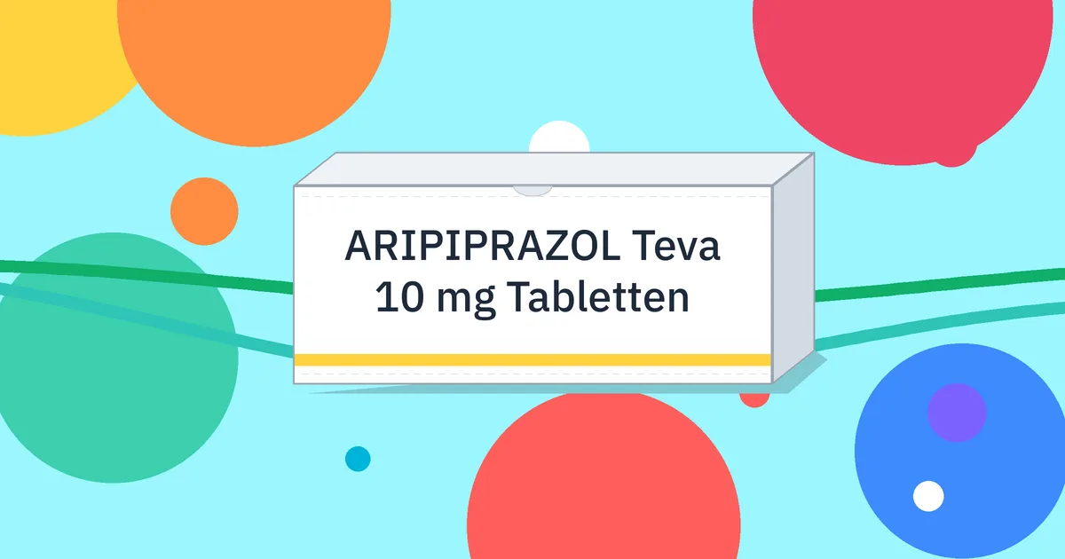 Symbolbild: Packung mit der Aufschrift ARIPIPRAZOL Teva 10 mg Tabletten (PZN 19053157) – Verfügbarkeit und Bezug in Apotheken in Frankfurt am Main