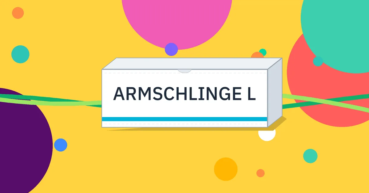 Symbolbild: Packung mit der Aufschrift ARMSCHLINGE L (PZN 19069276) – Verfügbarkeit und Bezug in Apotheken in Frankfurt am Main