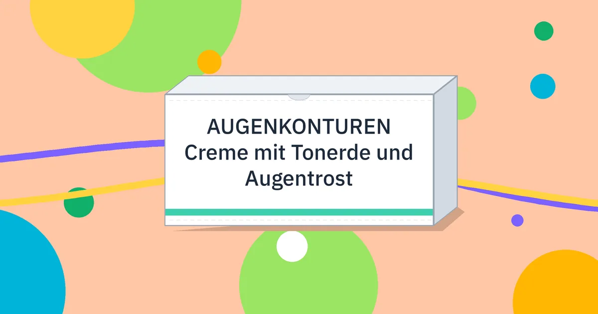 Symbolbild: Packung mit der Aufschrift AUGENKONTUREN Creme mit Tonerde und Augentrost (PZN 14161439) – Verfügbarkeit und Bezug in Apotheken in Frankfurt am Main
