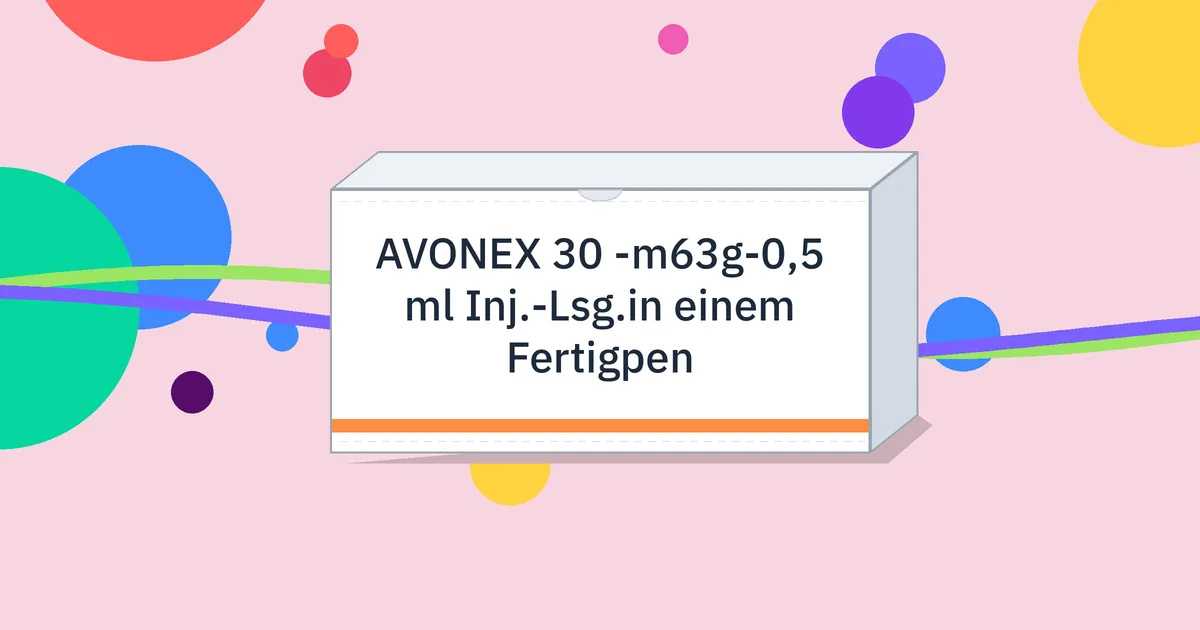 Symbolbild: Packung mit der Aufschrift AVONEX 30 -m63g-0,5 ml Inj.-Lsg.in einem Fertigpen (PZN 17924464) – Verfügbarkeit und Bezug in Apotheken in Frankfurt am Main