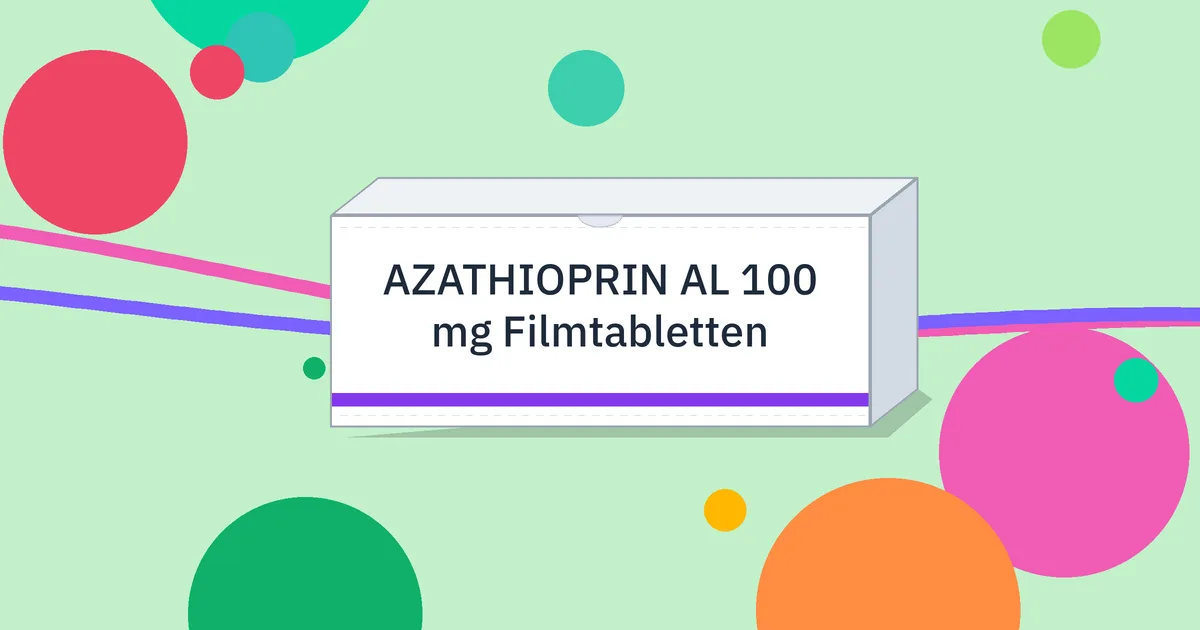 Symbolbild: Packung mit der Aufschrift AZATHIOPRIN AL 100 mg Filmtabletten (PZN 16654666) – Verfügbarkeit und Bezug in Apotheken in Frankfurt am Main