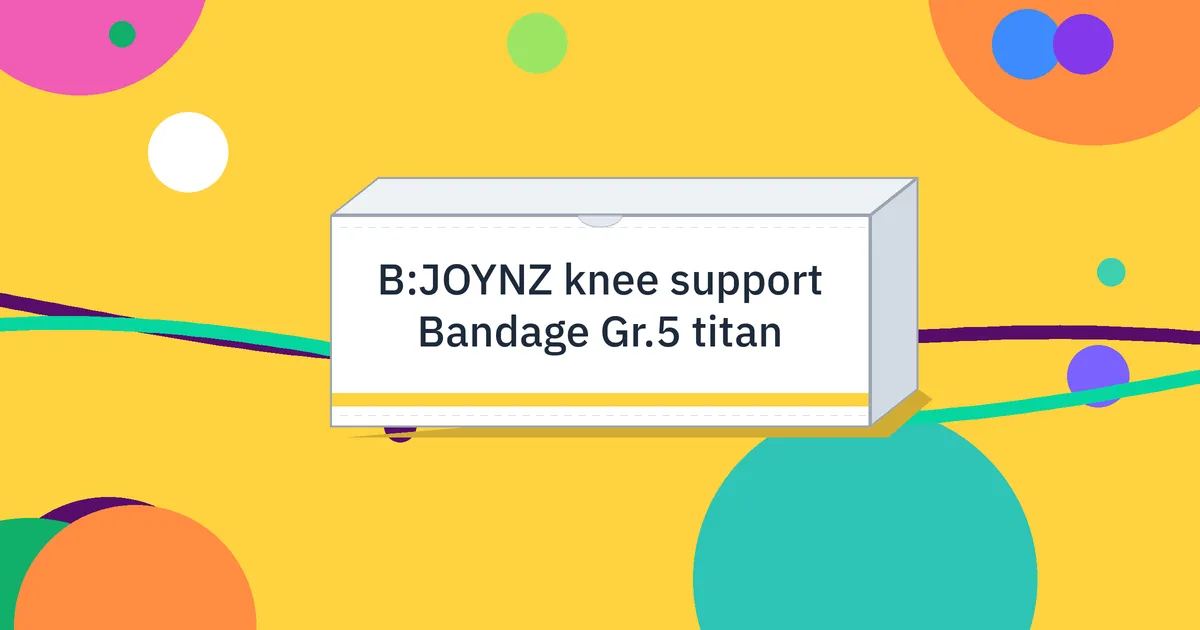 Symbolbild: Packung mit der Aufschrift B:JOYNZ knee support Bandage Gr.5 titan (PZN 20522516) – Verfügbarkeit und Bezug in Apotheken in Frankfurt am Main