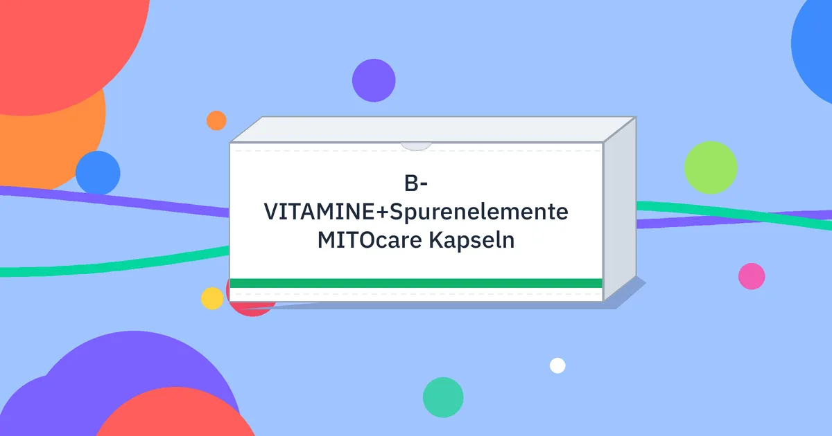 Symbolbild: Packung mit der Aufschrift B-VITAMINE+Spurenelemente MITOcare Kapseln (PZN 12468435) – Verfügbarkeit und Bezug in Apotheken in Frankfurt am Main