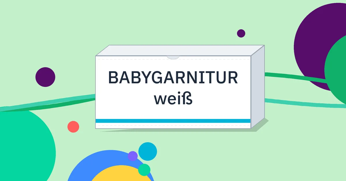 Symbolbild: Packung mit der Aufschrift BABYGARNITUR weiß (PZN 01724556) – Verfügbarkeit und Bezug in Apotheken in Frankfurt am Main