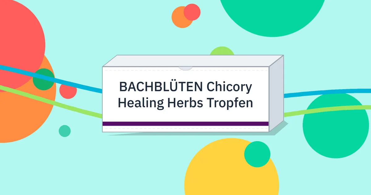 Symbolbild: Packung mit der Aufschrift BACHBLÜTEN Chicory Healing Herbs Tropfen (PZN 07363384) – Verfügbarkeit und Bezug in Apotheken in Frankfurt am Main