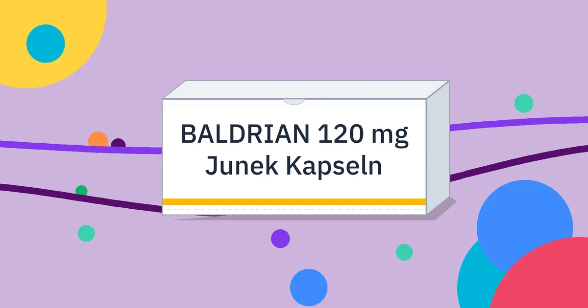Symbolbild: Packung mit der Aufschrift BALDRIAN 120 mg Junek Kapseln (PZN 10336669) – Verfügbarkeit und Bezug in Apotheken in Frankfurt am Main