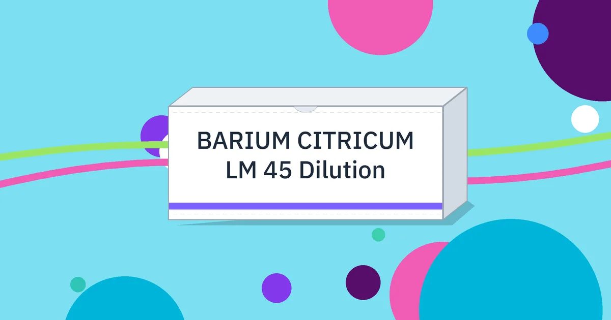 Symbolbild: Packung mit der Aufschrift BARIUM CITRICUM LM 45 Dilution (PZN 12789613) – Verfügbarkeit und Bezug in Apotheken in Frankfurt am Main