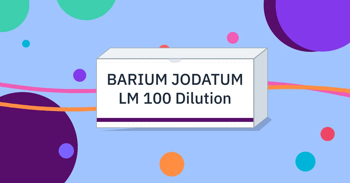 Symbolbild: Packung mit der Aufschrift BARIUM JODATUM LM 100 Dilution (PZN 12790131) – Verfügbarkeit und Bezug in Apotheken in Frankfurt am Main