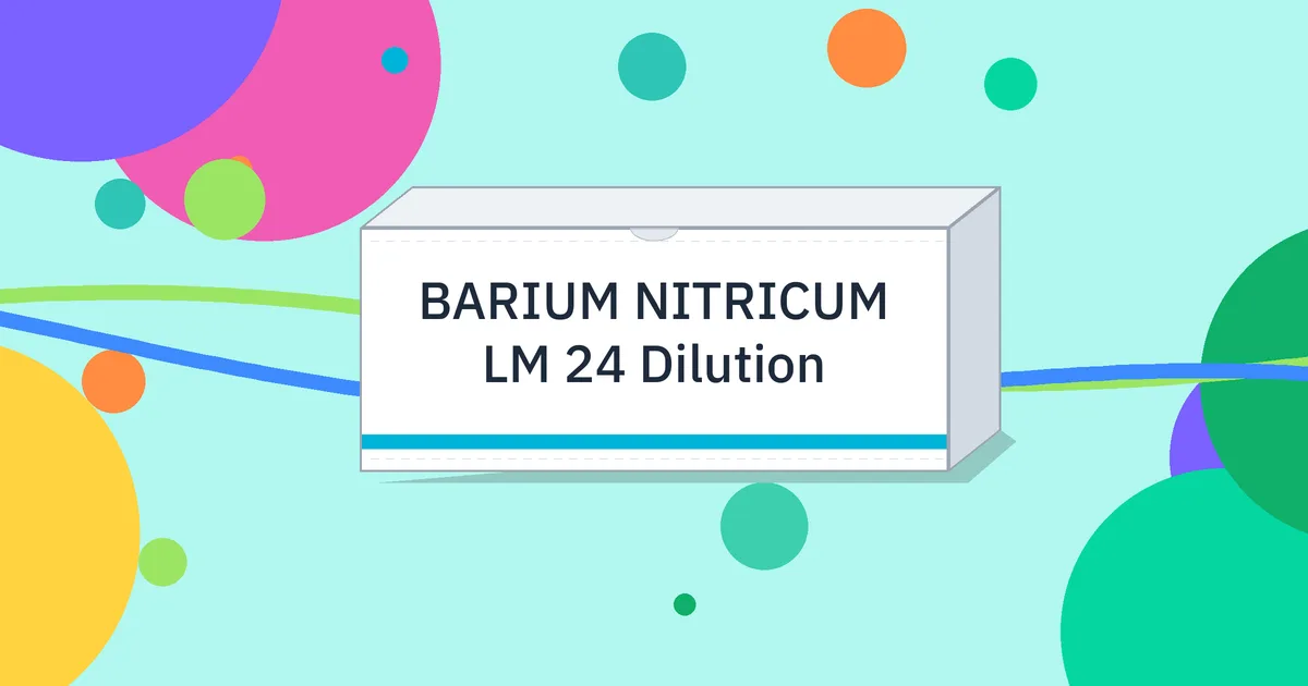 Symbolbild: Packung mit der Aufschrift BARIUM NITRICUM LM 24 Dilution (PZN 13377781) – Verfügbarkeit und Bezug in Apotheken in Frankfurt am Main