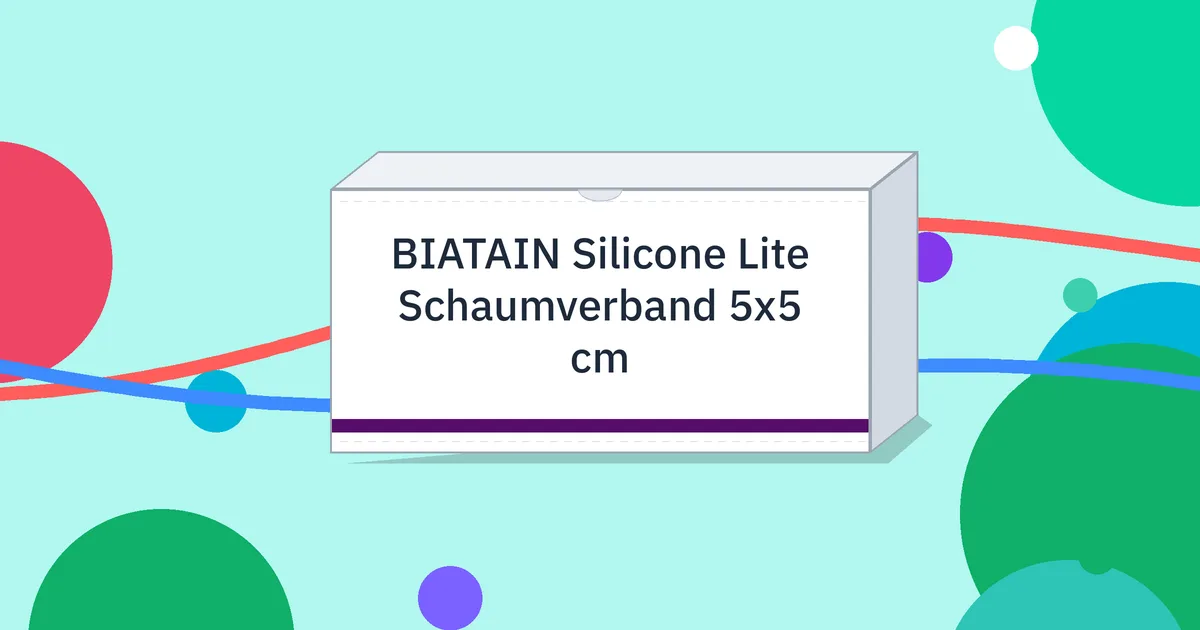 Symbolbild: Packung mit der Aufschrift BIATAIN Silicone Lite Schaumverband 5x5 cm (PZN 12469280) – Verfügbarkeit und Bezug in Apotheken in Frankfurt am Main