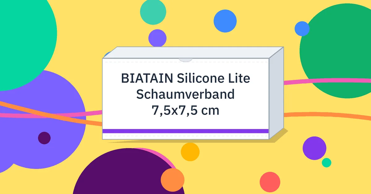 Symbolbild: Packung mit der Aufschrift BIATAIN Silicone Lite Schaumverband 7,5x7,5 cm (PZN 14331858) – Verfügbarkeit und Bezug in Apotheken in Frankfurt am Main