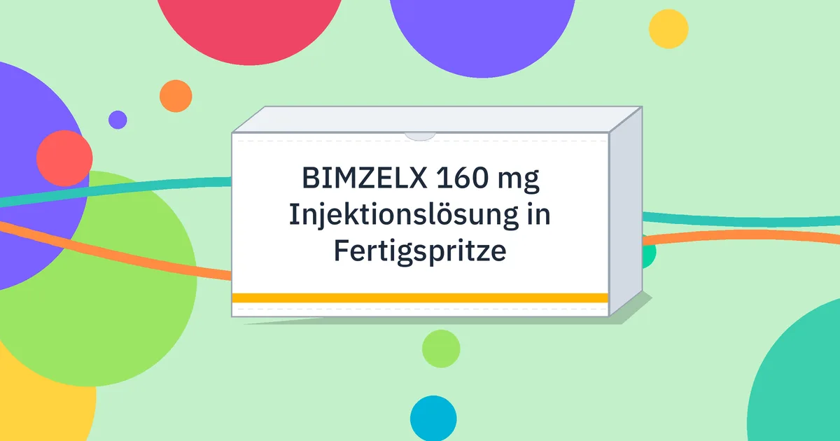 Symbolbild: Packung mit der Aufschrift BIMZELX 160 mg Injektionslösung in Fertigspritze (PZN 18467767) – Verfügbarkeit und Bezug in Apotheken in Frankfurt am Main