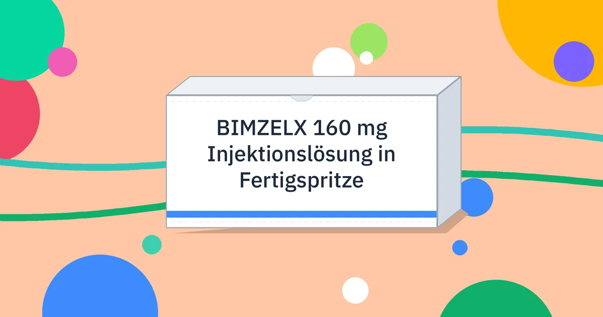 Symbolbild: Packung mit der Aufschrift BIMZELX 160 mg Injektionslösung in Fertigspritze (PZN 20005005) – Verfügbarkeit und Bezug in Apotheken in Frankfurt am Main