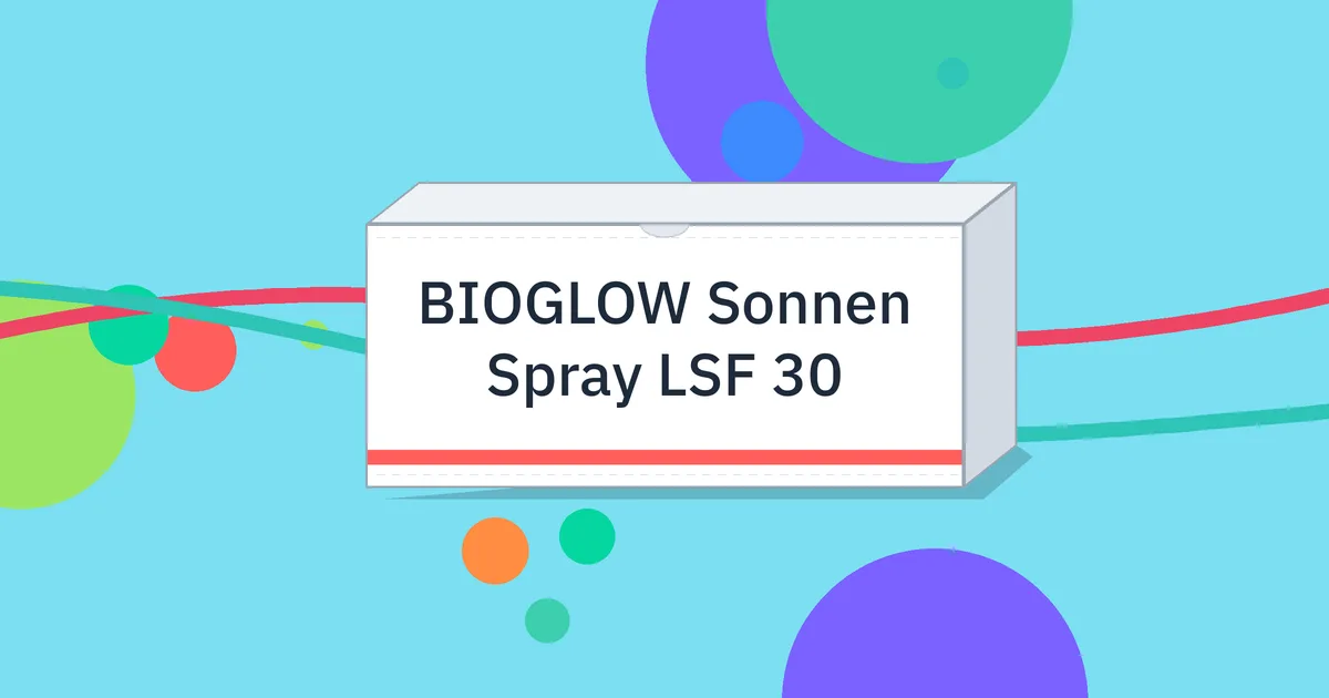 Symbolbild: Packung mit der Aufschrift BIOGLOW Sonnen Spray LSF 30 (PZN 19927283) – Verfügbarkeit und Bezug in Apotheken in Frankfurt am Main