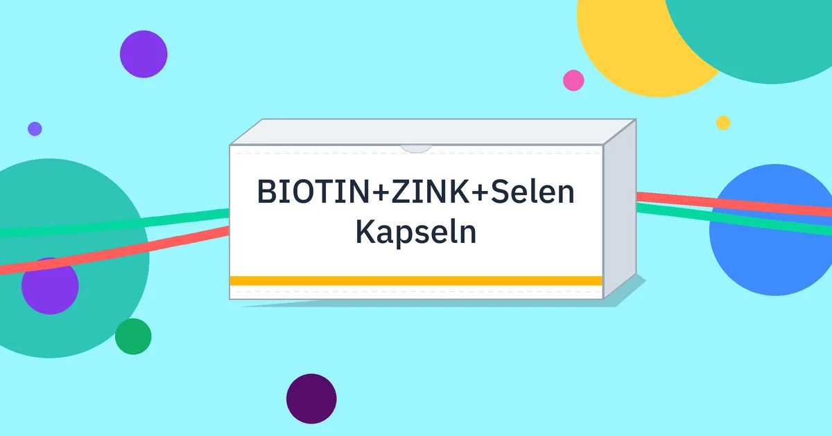 Symbolbild: Packung mit der Aufschrift BIOTIN+ZINK+Selen Kapseln (PZN 19438331) – Verfügbarkeit und Bezug in Apotheken in Frankfurt am Main