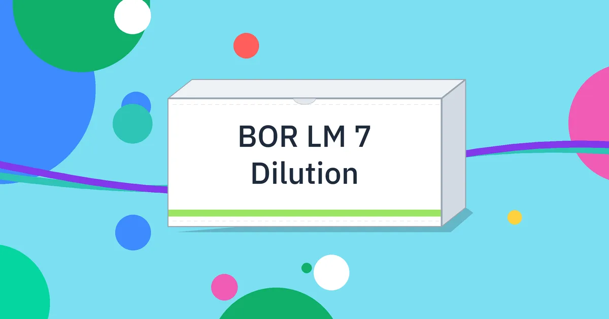 Symbolbild: Packung mit der Aufschrift BOR LM 7 Dilution (PZN 12795602) – Verfügbarkeit und Bezug in Apotheken in Frankfurt am Main