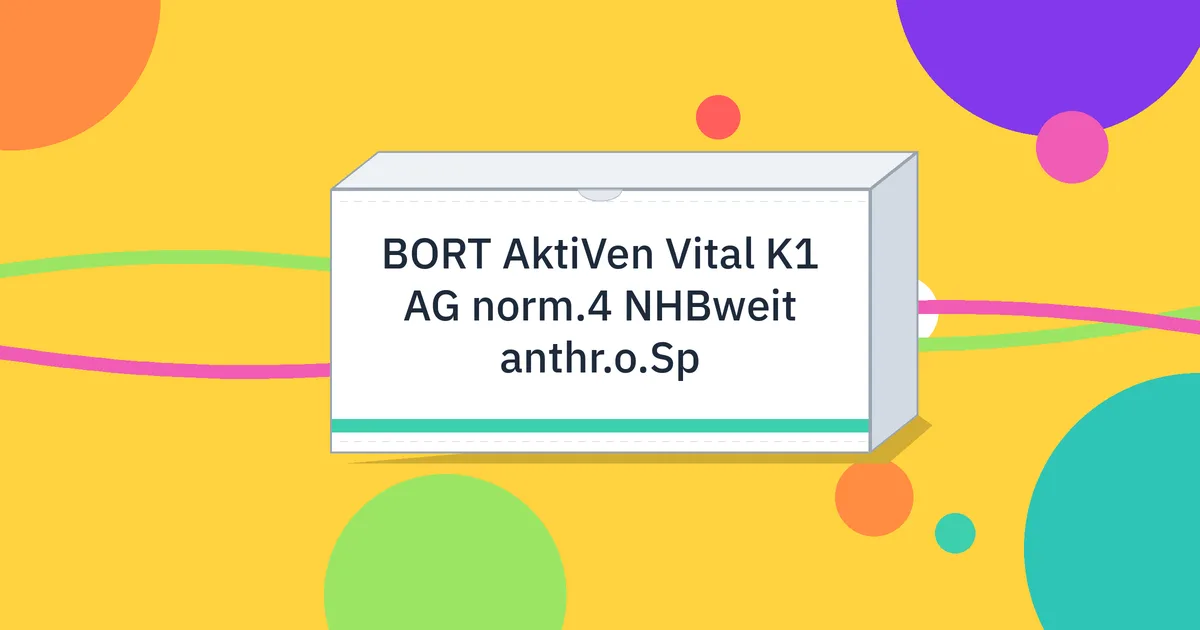 Symbolbild: Packung mit der Aufschrift BORT AktiVen Vital K1 AG norm.4 NHBweit anthr.o.Sp (PZN 13733655) – Verfügbarkeit und Bezug in Apotheken in Frankfurt am Main