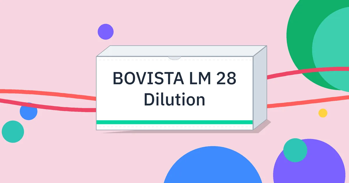 Symbolbild: Packung mit der Aufschrift BOVISTA LM 28 Dilution (PZN 13394331) – Verfügbarkeit und Bezug in Apotheken in Frankfurt am Main