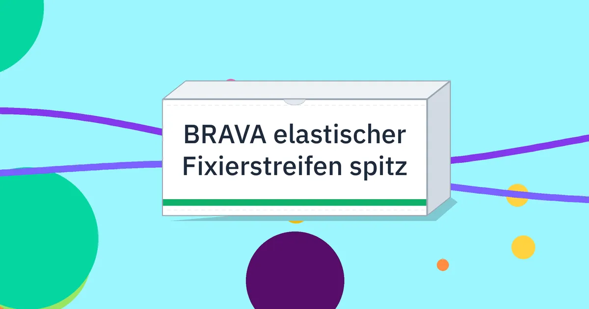 Symbolbild: Packung mit der Aufschrift BRAVA elastischer Fixierstreifen spitz (PZN 10821086) – Verfügbarkeit und Bezug in Apotheken in Frankfurt am Main