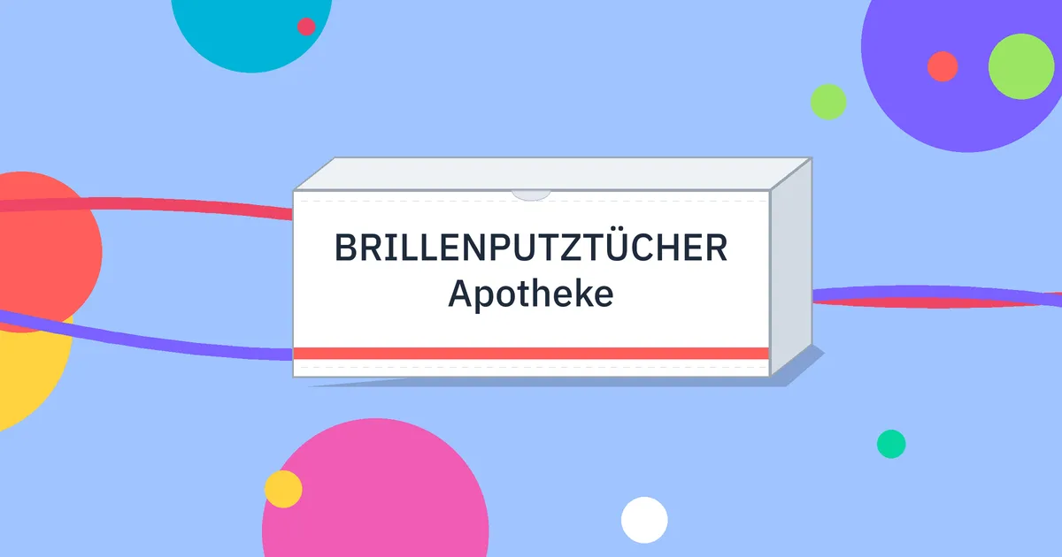 Symbolbild: Packung mit der Aufschrift BRILLENPUTZTÜCHER Apotheke (PZN 13965265) – Verfügbarkeit und Bezug in Apotheken in Frankfurt am Main
