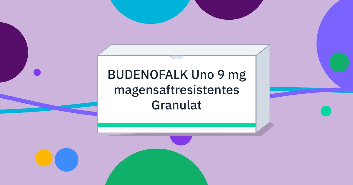 Symbolbild: Packung mit der Aufschrift BUDENOFALK Uno 9 mg magensaftresistentes Granulat (PZN 10253110) – Verfügbarkeit und Bezug in Apotheken in Frankfurt am Main