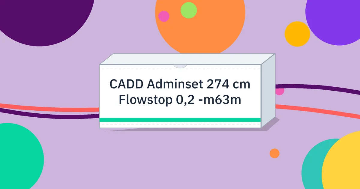 Symbolbild: Packung mit der Aufschrift CADD Adminset 274 cm Flowstop 0,2 -m63m (PZN 11241965) – Verfügbarkeit und Bezug in Apotheken in Frankfurt am Main