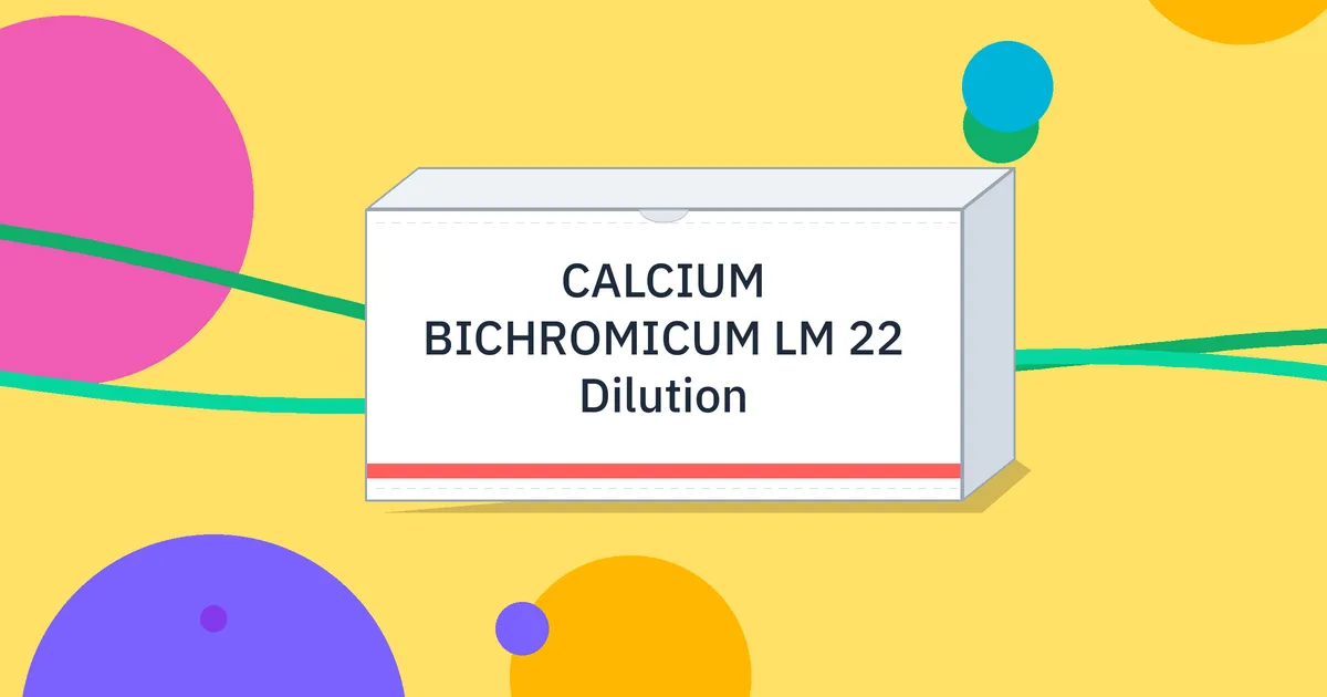 Symbolbild: Packung mit der Aufschrift CALCIUM BICHROMICUM LM 22 Dilution (PZN 13407542) – Verfügbarkeit und Bezug in Apotheken in Frankfurt am Main