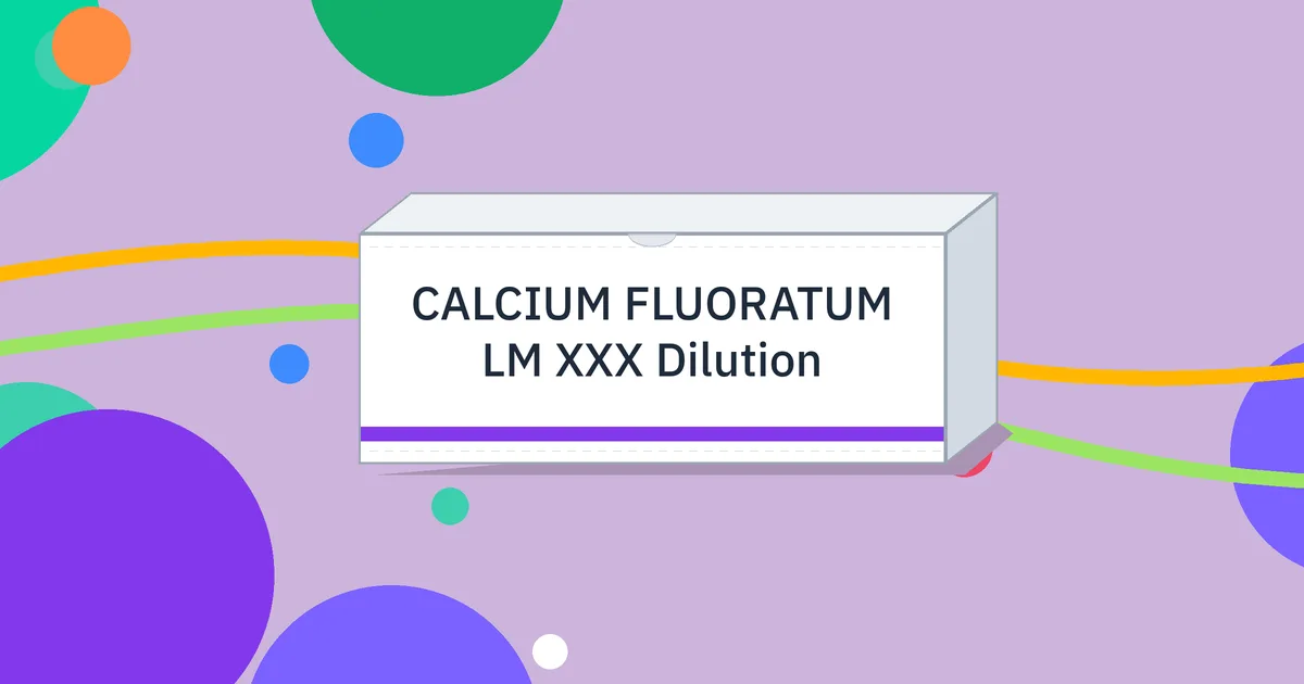 Symbolbild: Packung mit der Aufschrift CALCIUM FLUORATUM LM XXX Dilution (PZN 02673996) – Verfügbarkeit und Bezug in Apotheken in Frankfurt am Main