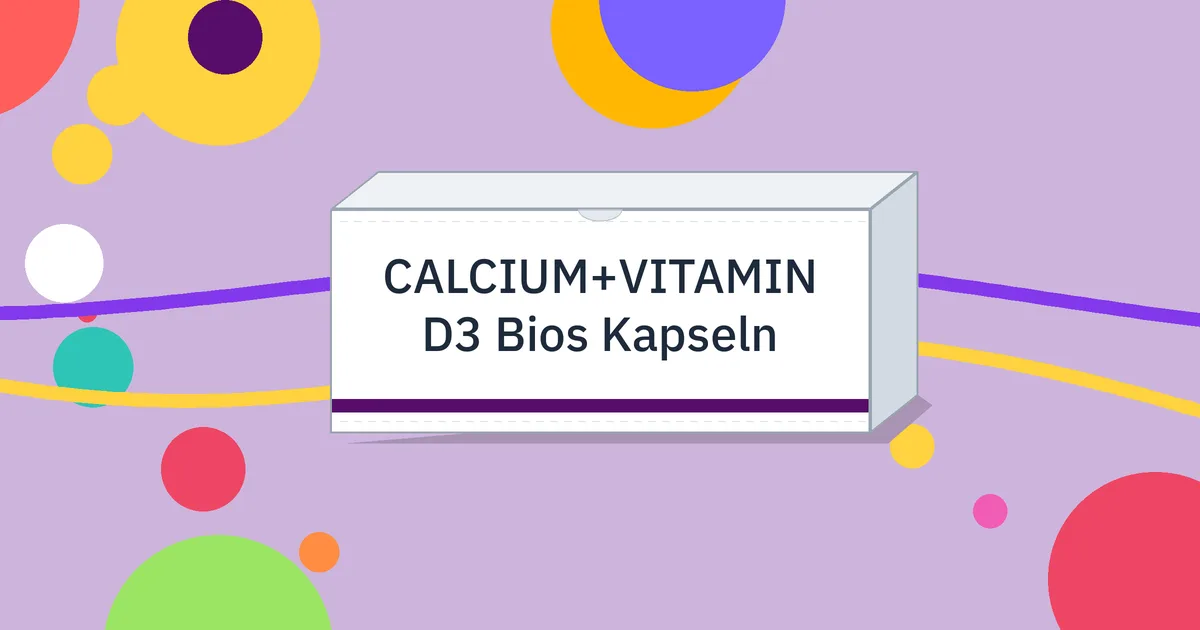 Symbolbild: Packung mit der Aufschrift CALCIUM+VITAMIN D3 Bios Kapseln (PZN 00967110) – Verfügbarkeit und Bezug in Apotheken in Frankfurt am Main