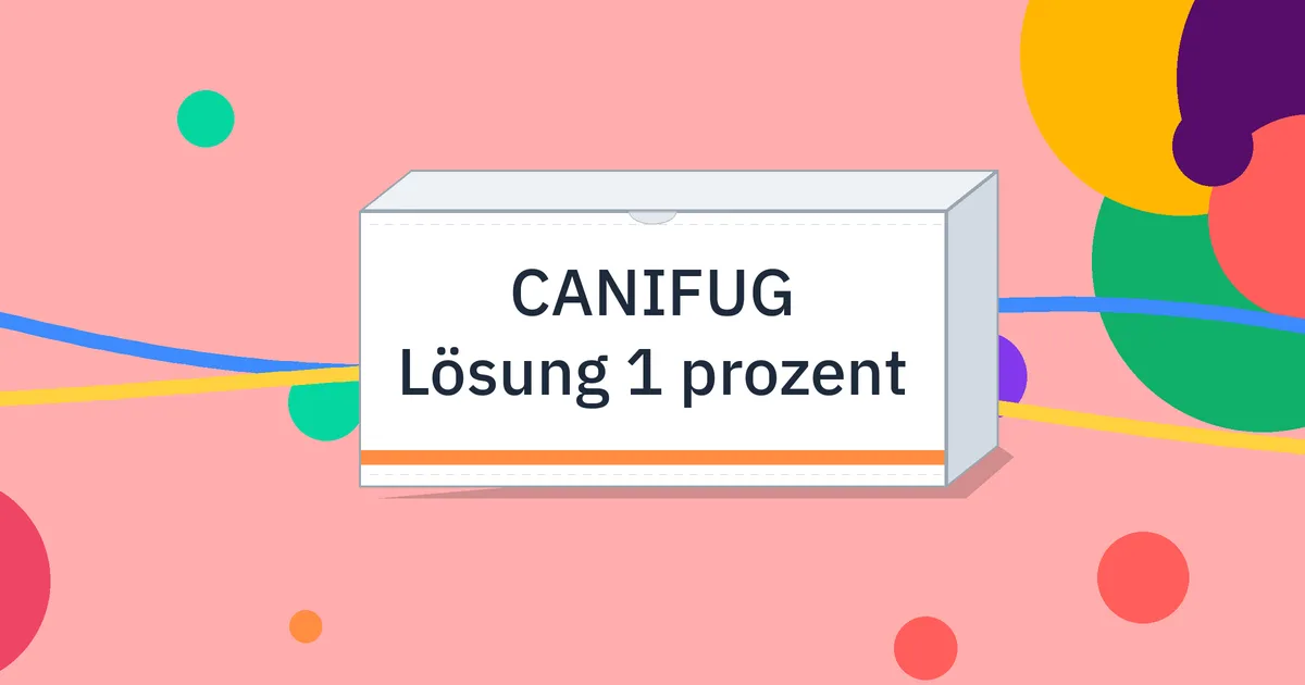 Symbolbild: Packung mit der Aufschrift CANIFUG Lösung 1 prozent (PZN 08622853) – Verfügbarkeit und Bezug in Apotheken in Frankfurt am Main