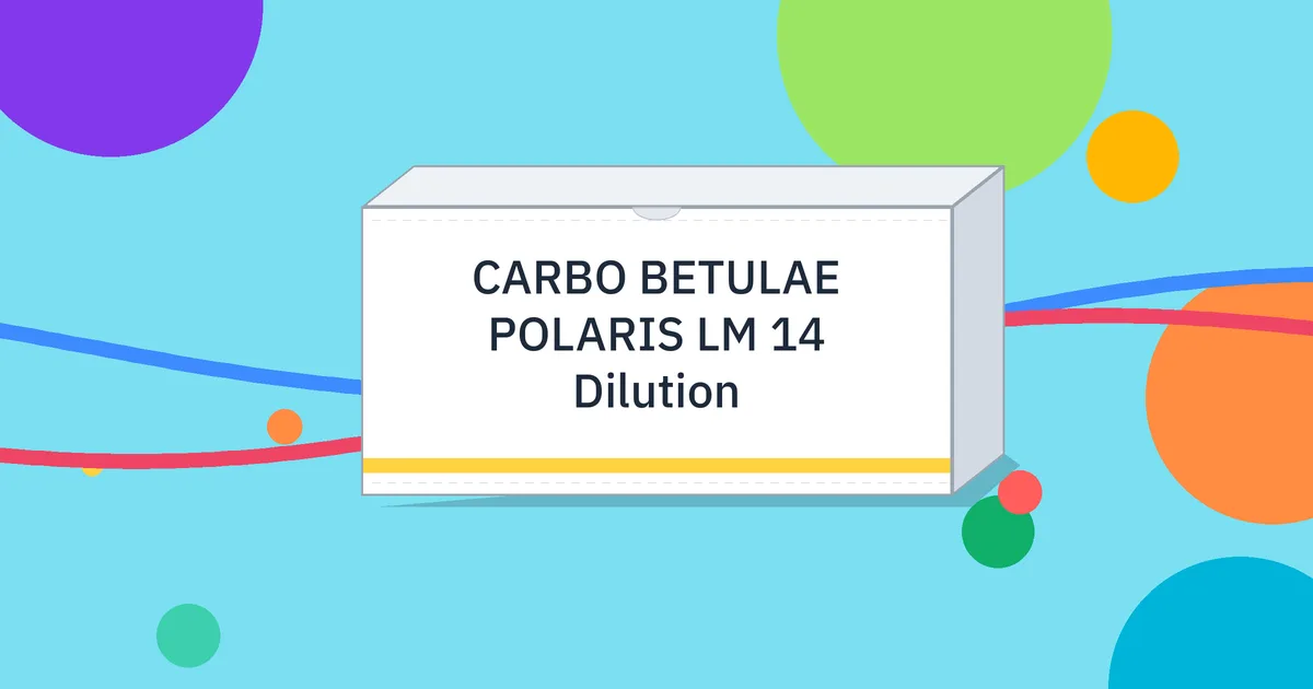 Symbolbild: Packung mit der Aufschrift CARBO BETULAE POLARIS LM 14 Dilution (PZN 13764236) – Verfügbarkeit und Bezug in Apotheken in Frankfurt am Main